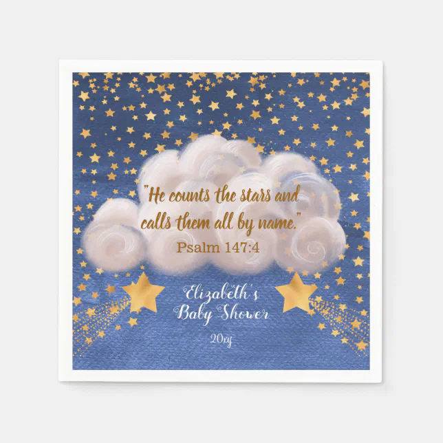 Shooting Star Twin Baby Shower Backdrop Napkins | Zazzle