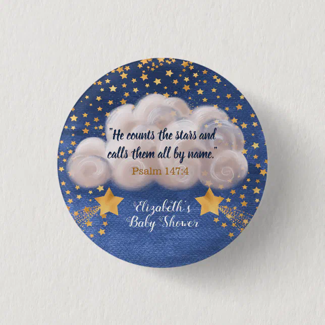 Shooting Star Twin Religious Baby Shower Button | Zazzle