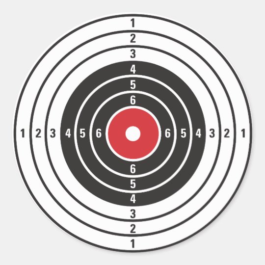 Shooting Target Classic Round Sticker | Zazzle.com