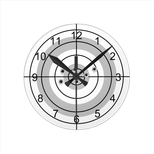 Shooting Target Gun Lover Gift Round Clock | Zazzle.com