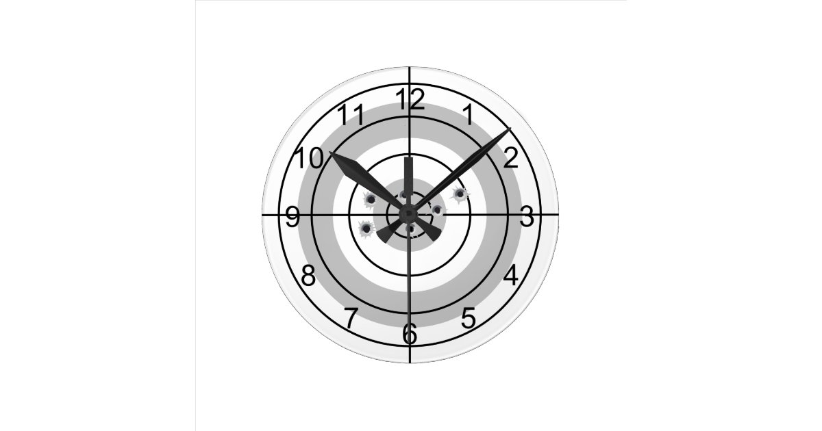 Shooting Target Gun Lover Gift Round Clock | Zazzle.com