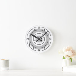 Shooting Target Gun Lover Gift Round Clock | Zazzle