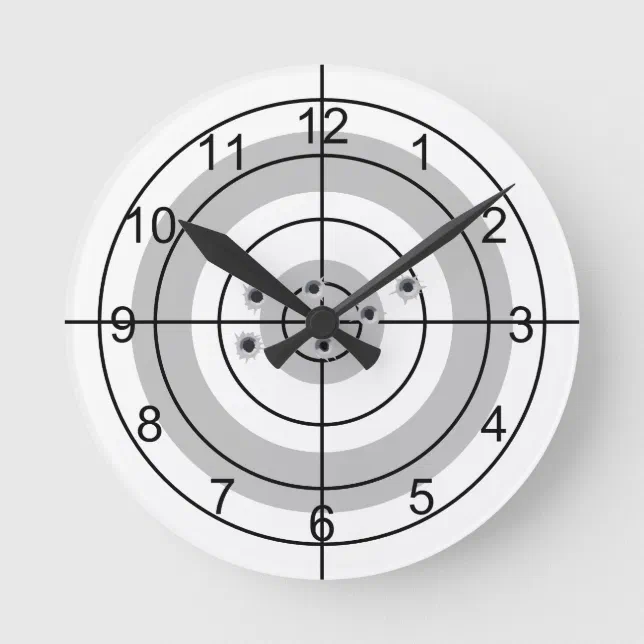 Shooting Target Gun Lover Gift Round Clock | Zazzle