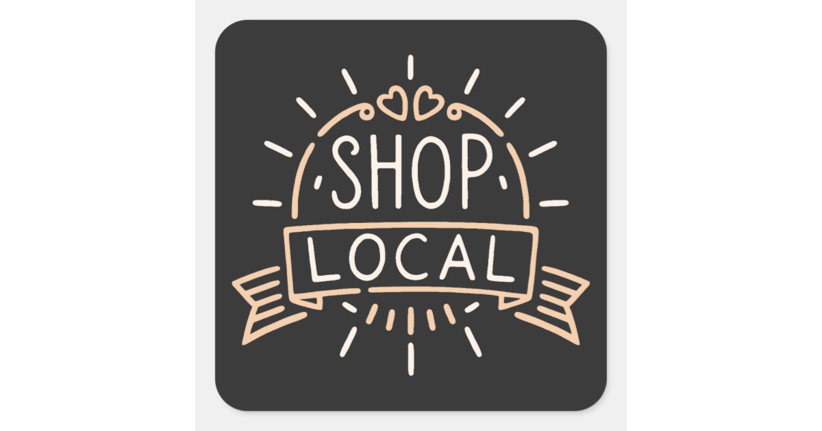 Shop local retro vintage aesthetic square sticker | Zazzle