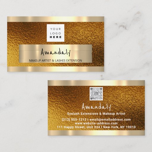 Shop QR CODE Logo Metallic Gold Business Card | Zazzle
