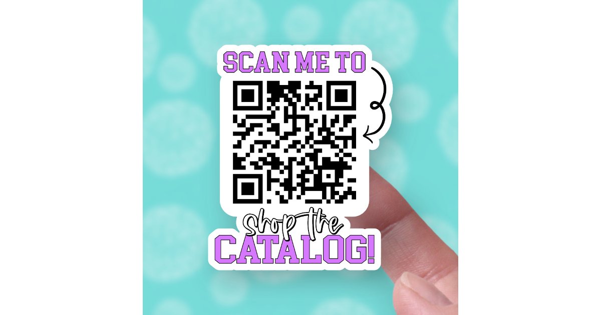 Shop The Catalog Purple QR Code Small Business Sticker | Zazzle