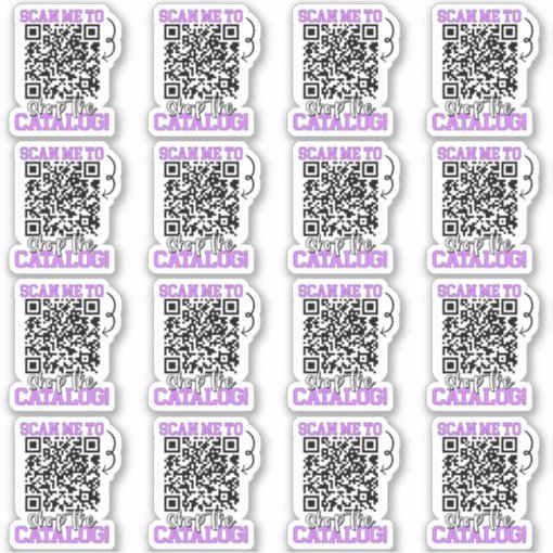 Shop The Catalog Purple QR Code Small Business Sticker | Zazzle
