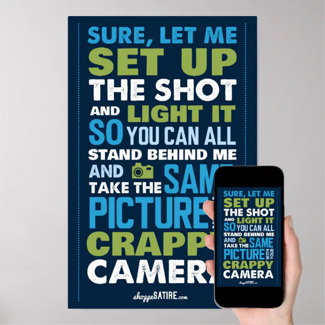Shoppe Satire - Humor for Photographers Poster | Zazzle