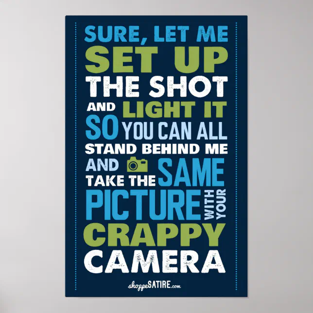 Shoppe Satire - Humor for Photographers Poster | Zazzle