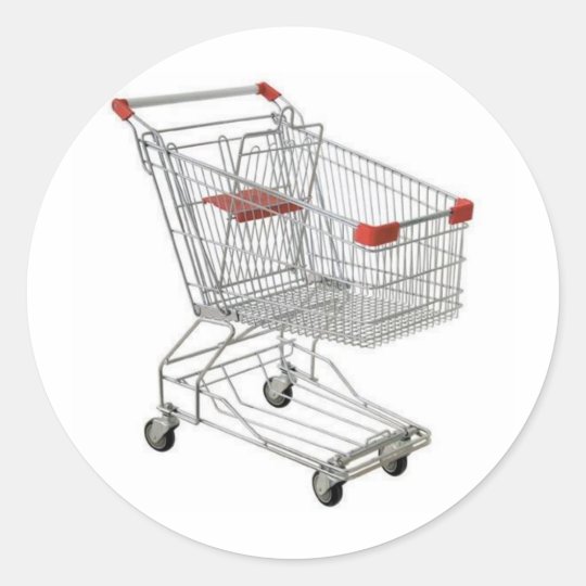 shopping-cart classic round sticker | Zazzle.com