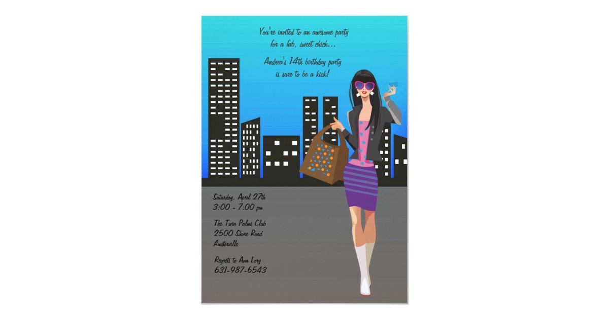 Shopping Girl Invitation | Zazzle.com