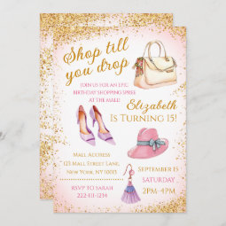 Shopping Spree Birthday Invitation | Zazzle