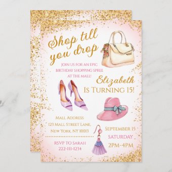 Shopping Spree Birthday Invitation | Zazzle