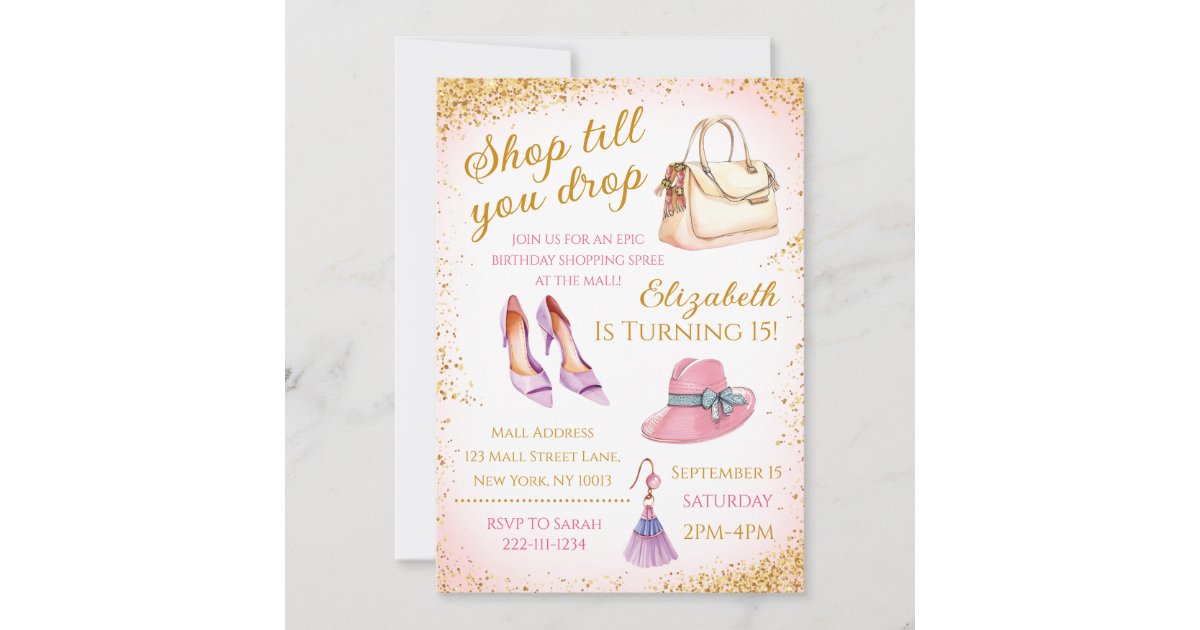 Shopping Spree Birthday Invitation | Zazzle