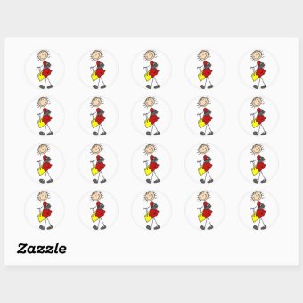Shopping Stick Figure Lady Sticker | Zazzle