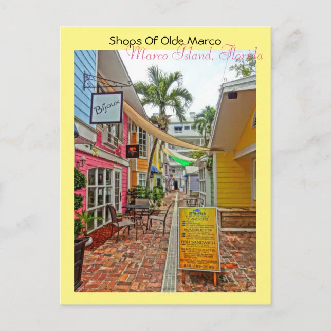 Shops Of Olde Marco - Marco Island Florida Postcard | Zazzle