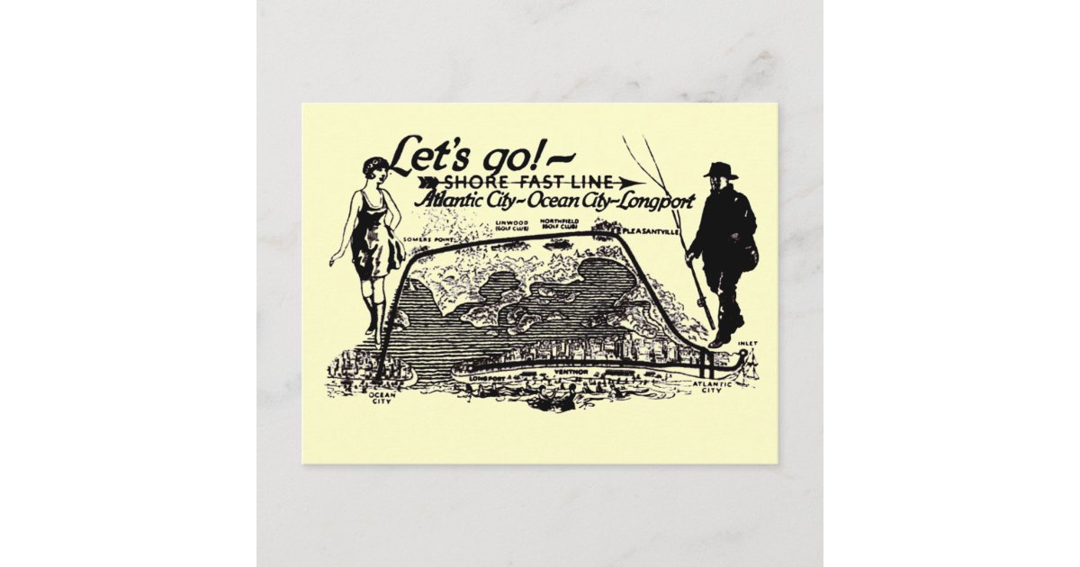 Shore Fast Line Trolleys 1910 Vintage Postcard | Zazzle