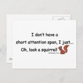 Short Attention Span Squirrel Postcard | Zazzle