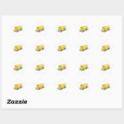 Short School Bus Star Sticker | Zazzle