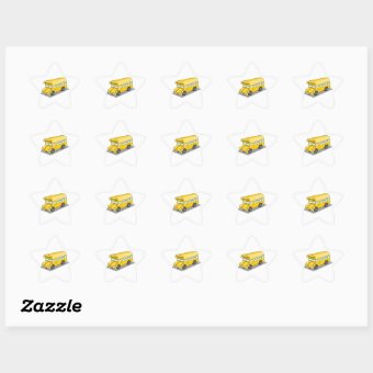 Short School Bus Star Sticker | Zazzle