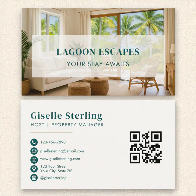 Short Term Rental Property Manager Business Card | Zazzle