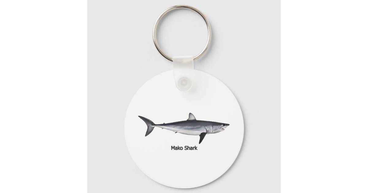 Shortfin Mako Shark Illustration Keychain | Zazzle