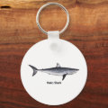 Shortfin Mako Shark Illustration Keychain | Zazzle