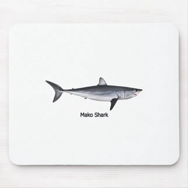 Shortfin Mako Shark Illustration Mouse Pad | Zazzle