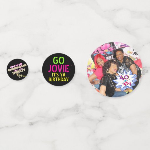 Shorty's 40|Retro Hip Hop Birthday Photo Confetti | Zazzle