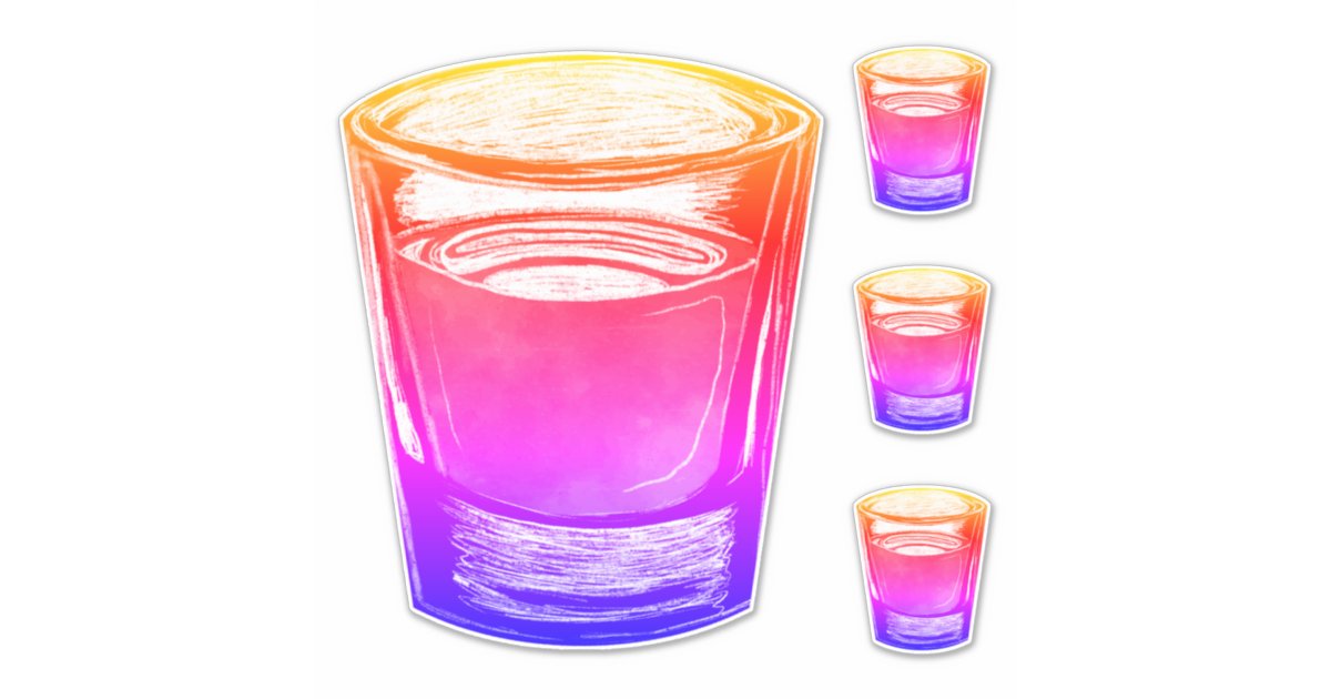 shot glasses sticker | Zazzle