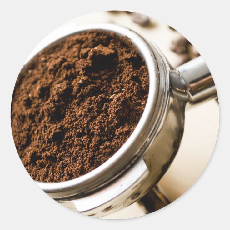 Shot of Espresso Ready to Brew for Cappuccino Classic Round Sticker ...