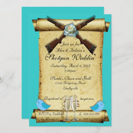 Shotgun Wedding Invitations | Zazzle