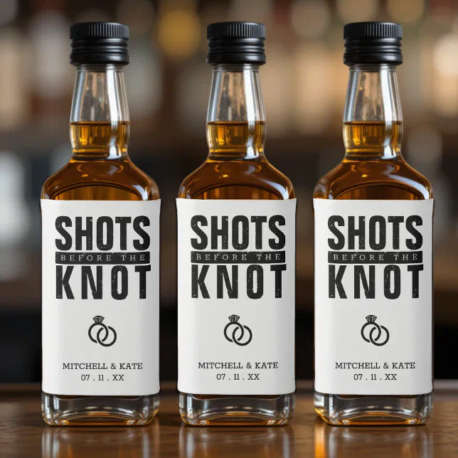 Shots Before the Knot Bachelorette Party Liquor Bottle Label | Zazzle