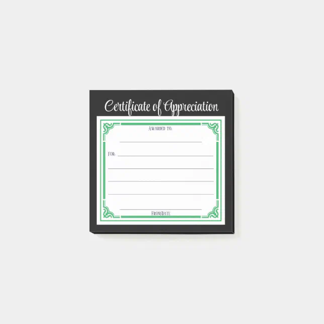 Shout out kudos certificate of appreciation thanks post-it notes | Zazzle