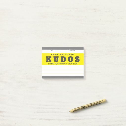 Shout out kudos great idea recognition award post-it notes | Zazzle