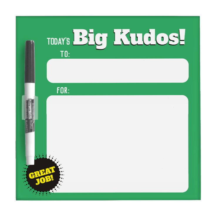 Shout out KUDOS recognition dry erase kudos board | Zazzle