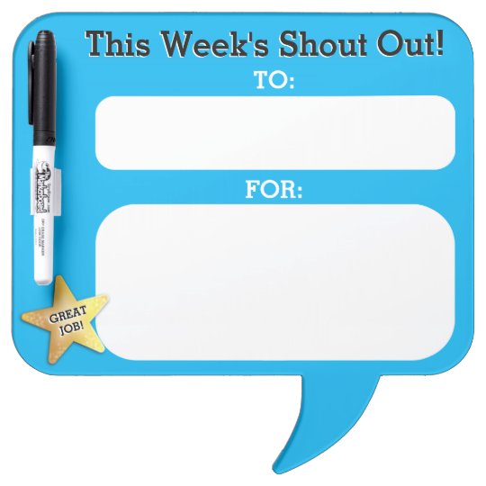 Shout out recognition dry erase kudos board | Zazzle.com