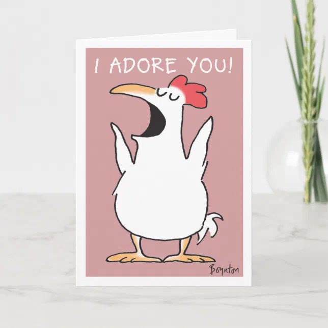 SHOUTING CHICKEN CARD | Zazzle