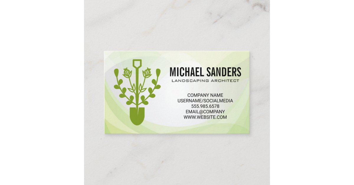 Shovel Plants Logo | Gardening | Landscaping Business Card | Zazzle