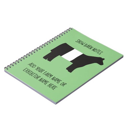 Show Barn Notes - Livestock Exhibitor Customizable Notebook | Zazzle