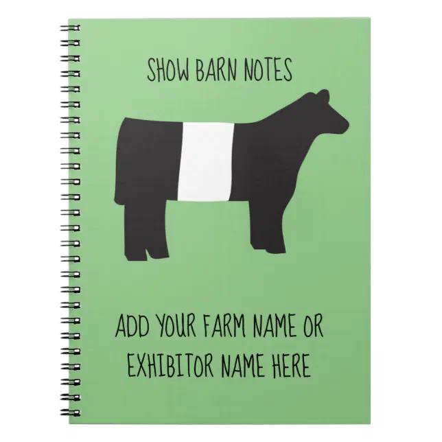 Show Barn Notes - Livestock Exhibitor Customizable Notebook | Zazzle