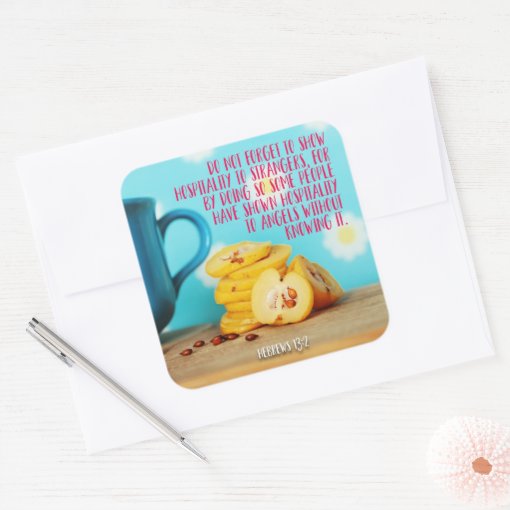 Show Hospitality To Strangers Square Sticker | Zazzle