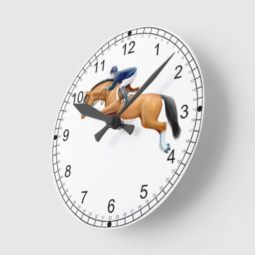 Show Jumper Horse Equestrian Wall Clock | Zazzle