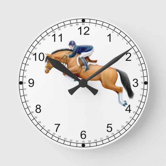 Show Jumper Horse Equestrian Wall Clock | Zazzle
