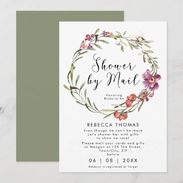 shower by mail floral virtual bridal shower invitation | Zazzle