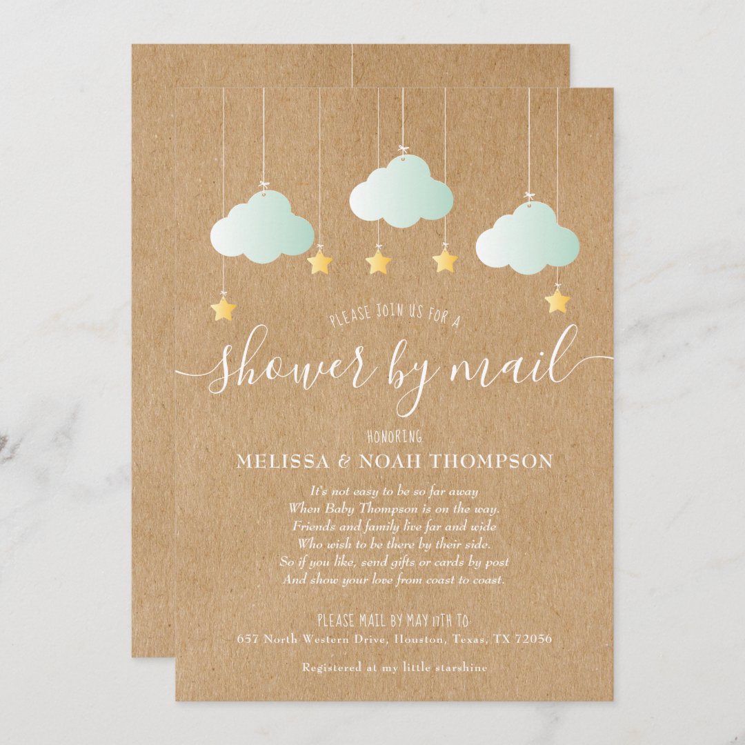 Shower By Mail Long Distance Sprinkle Invitation | Zazzle