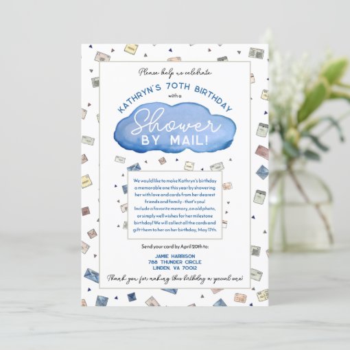 Shower by Mail Rain Cloud Birthday Card Shower | Zazzle