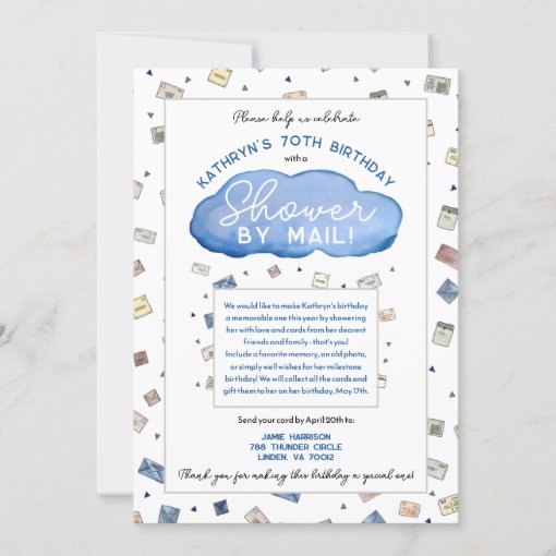 Shower by Mail Rain Cloud Birthday Card Shower | Zazzle