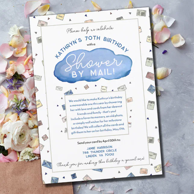 Shower by Mail Rain Cloud Birthday Card Shower | Zazzle