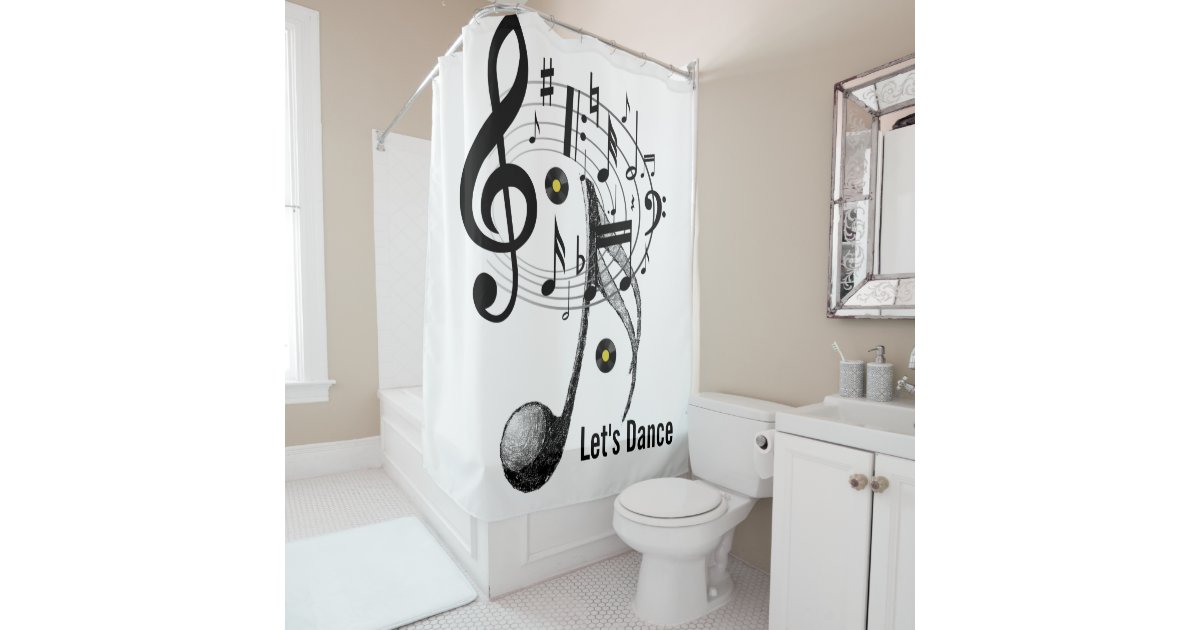 Shower Curtain Music Album Music Notes | Zazzle